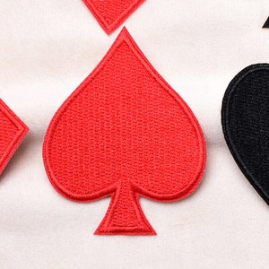 A Set of Poker Card Symbol Embroidery Iron on Patches, Playing Cards ...