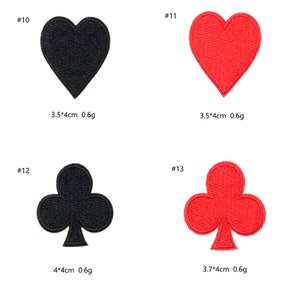 A Set of Poker Card Symbol Embroidery Iron on Patches, Playing Cards ...