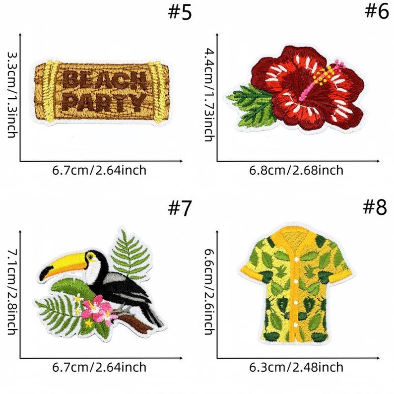 Summer Patches,beach Rainforest Patch,outdoor Nature Embroidered Patch ...