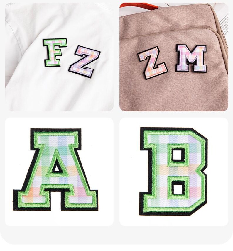 2.4 Inch Checkered Plaid Letter Patch,embroidered Applique Letters Diy ...
