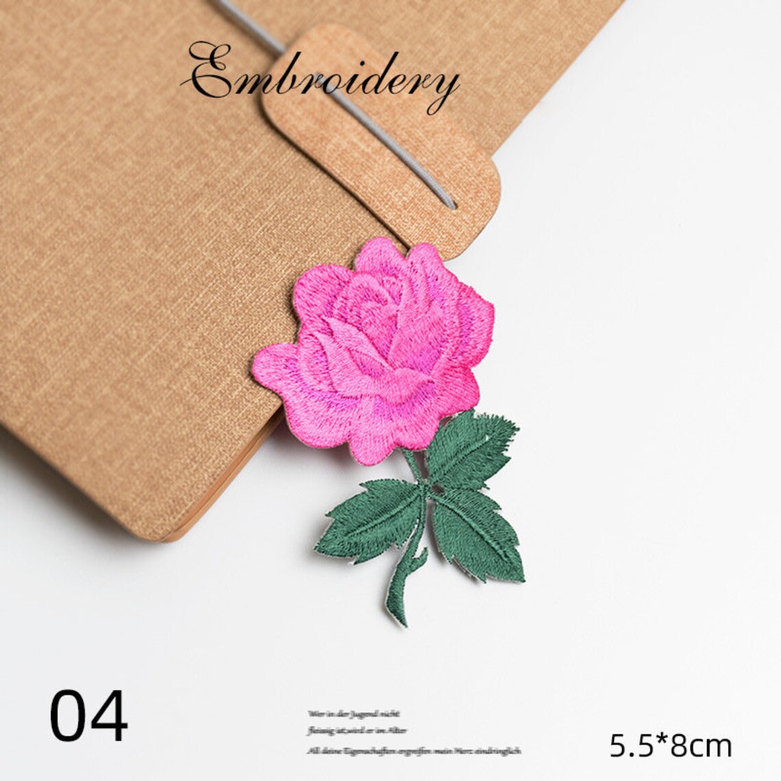 2pcs Rose Patch,red, Yellow, or Pink Rose - Open Petals and Stem ...