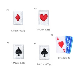 A Set of Poker Card Symbol Embroidery Iron on Patches, Playing Cards ...