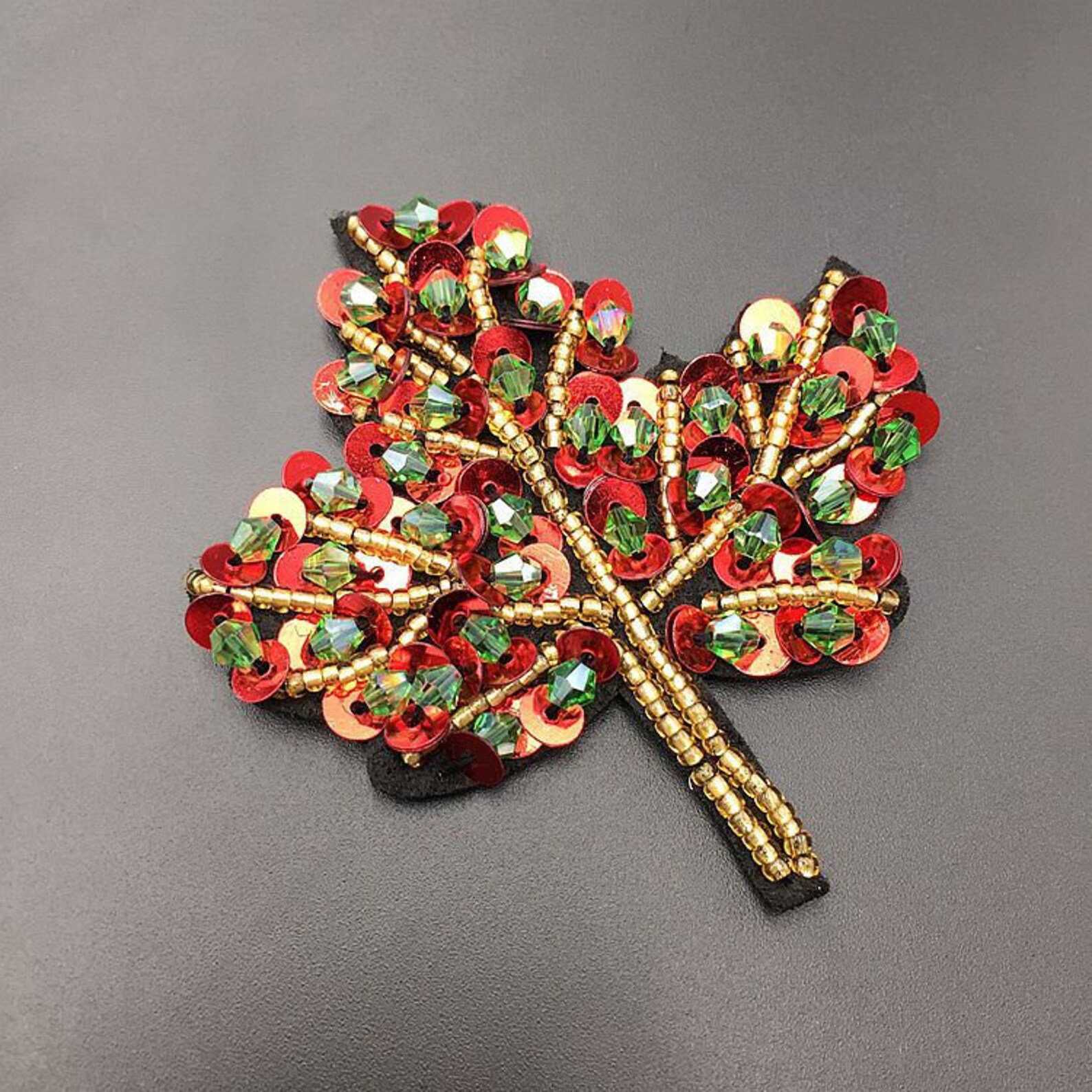 Beaded Glitter Maple Leaf Patch,sequin Crystal Patch,clothing Accessory ...