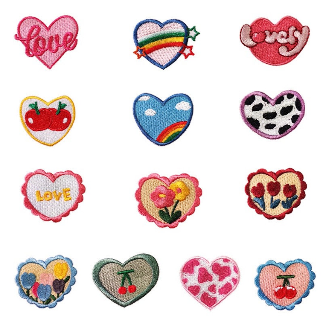 Rainbow Heart,love Heart Patch,heart Applique for Clothing Bags Hats ...