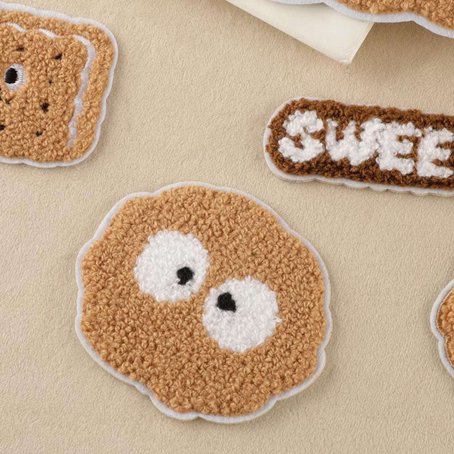 Biscuit Chenille Embroidered Patches,cartoon Biscuit Patch,food Patch ...