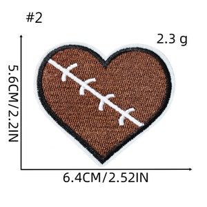 Heart Badge Ball Embroidery Patch,heart Applique Iron on Patch,baseball ...