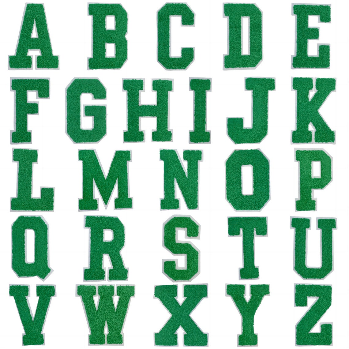 4.25 Inch Green Letters Chenille Iron on Patch,large Letter Patch ...