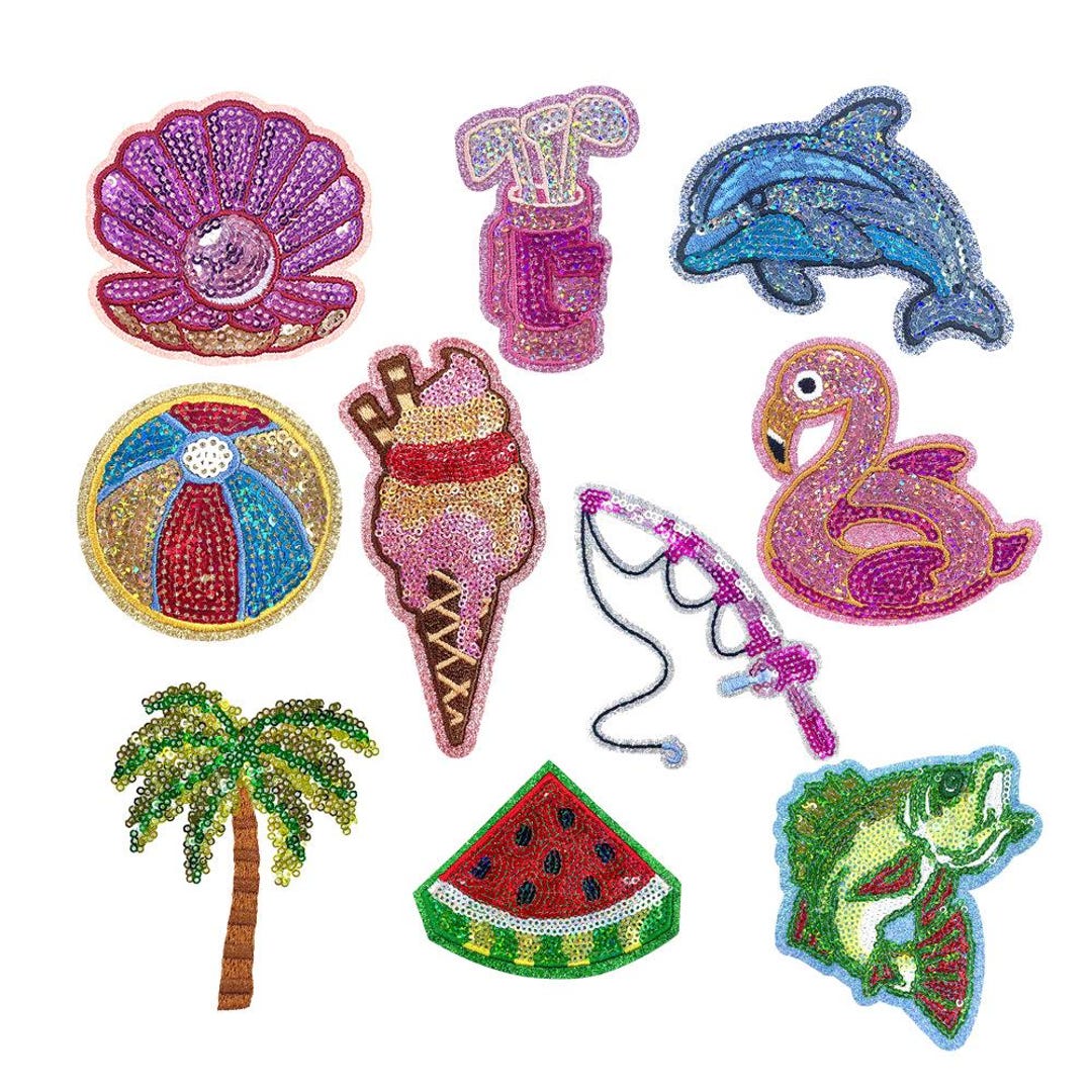 Summer Patches,beach Sequin Patches,dolphin Patch,ice Cream Patch,shell ...