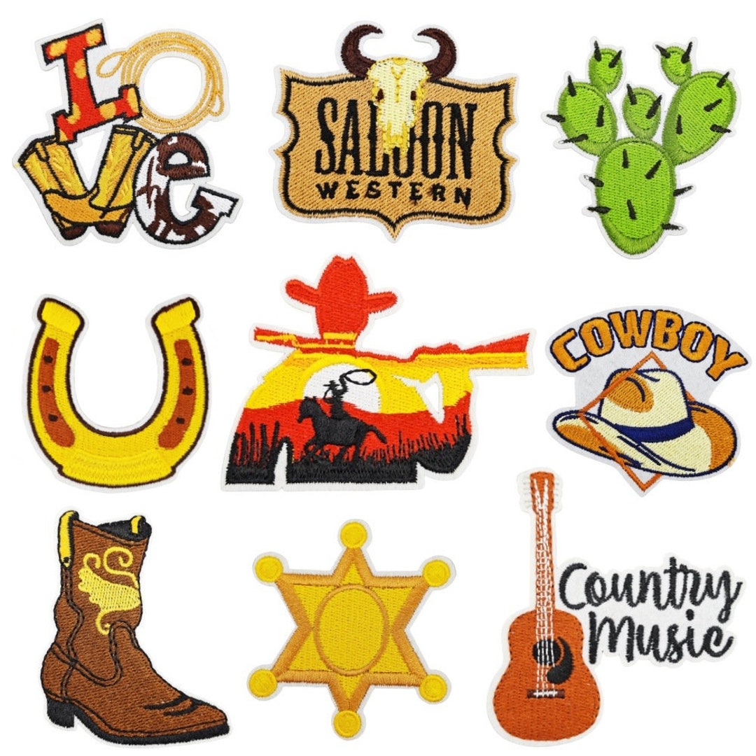Cowboy Embroidery Patch,boots Patch, Hat Patch,funny Western Patches ...