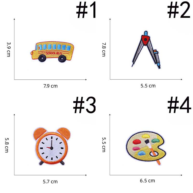 School Elements Embroidered Patch,books Patch,ruler Patches,pencil ...