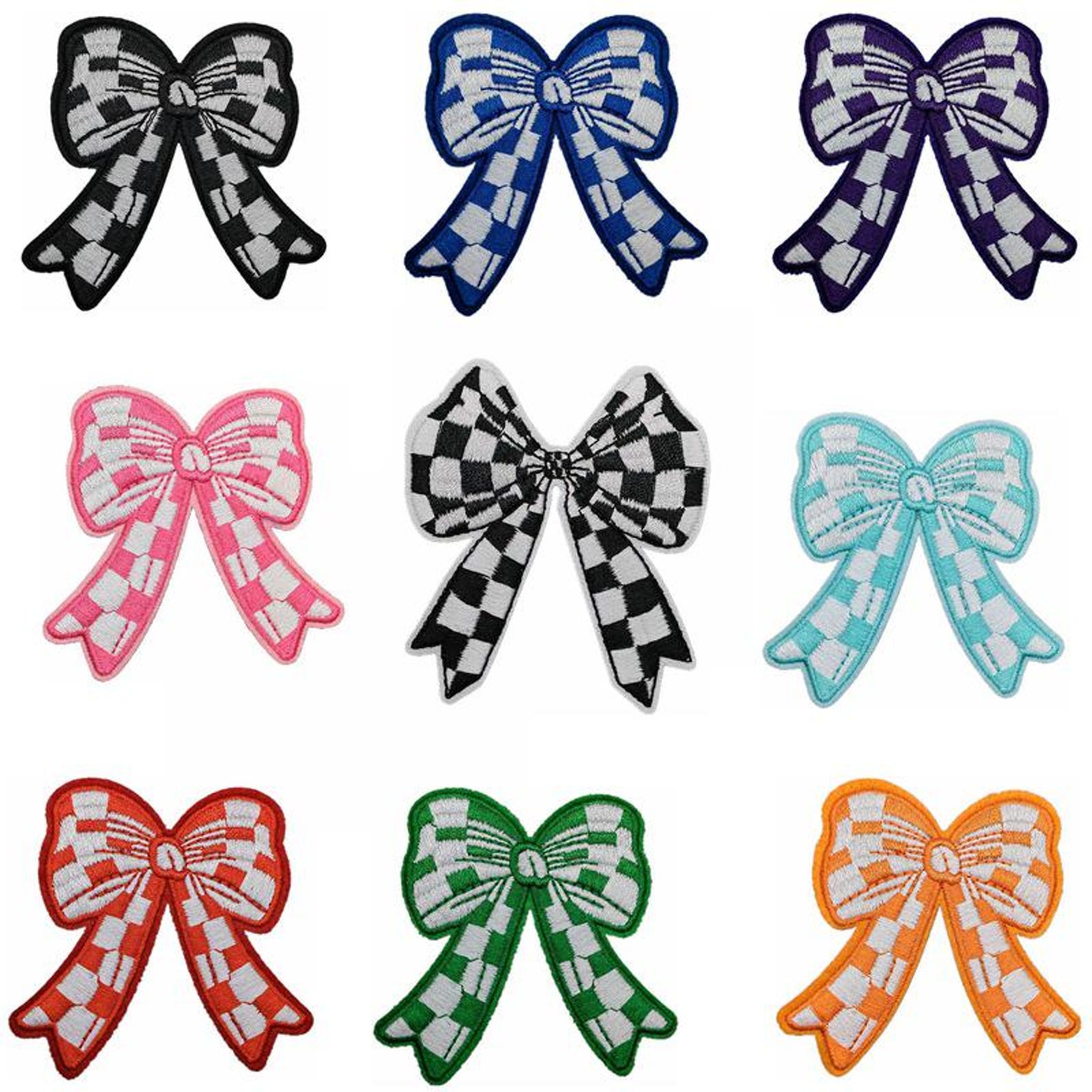 2.8 Inch Colorful Bow Patch,embroidered Bowknot Patches,iron on Patch ...