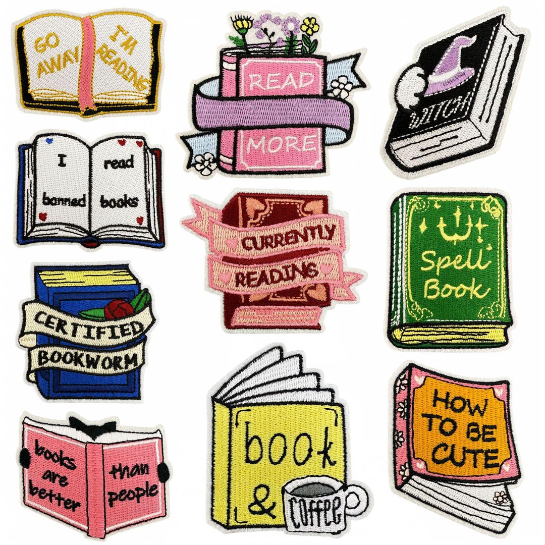 Book Patch,reading Book Badge Embroidered Patch,iron on Patch - Etsy