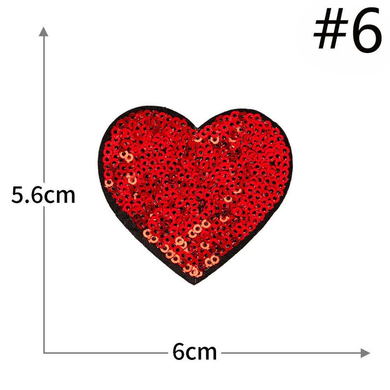 Lagre Heart Sequin Patches,sequin Love Heart Patch,heart Applique Iron ...