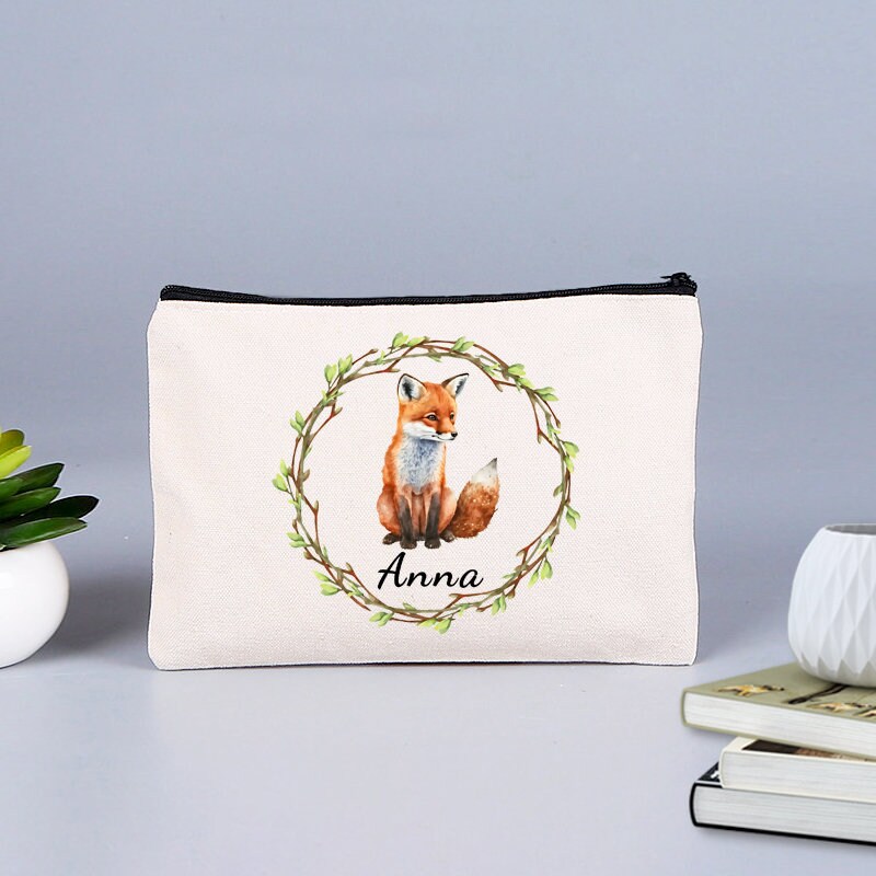 Fox Zipper Pouch - Etsy