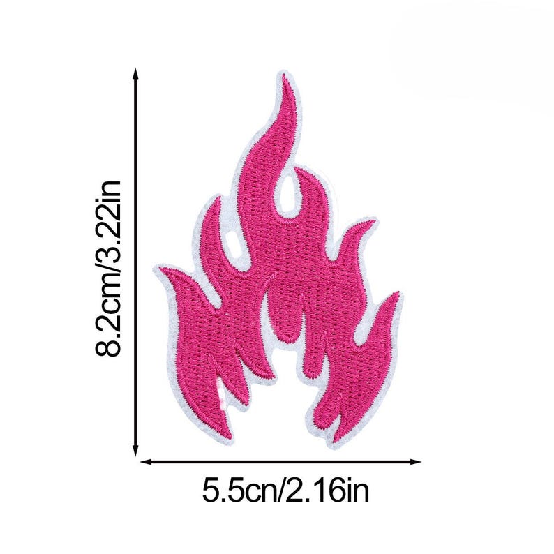 2pcs Flame Patches,flaming Embroidered Patch,color Fire Patch,hat Bar ...