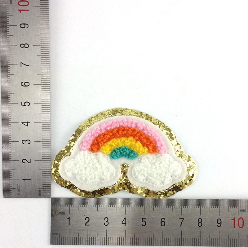 Rainbow Chenille Patches,lightning Bolt Chenille Embroidered Patch,gold ...