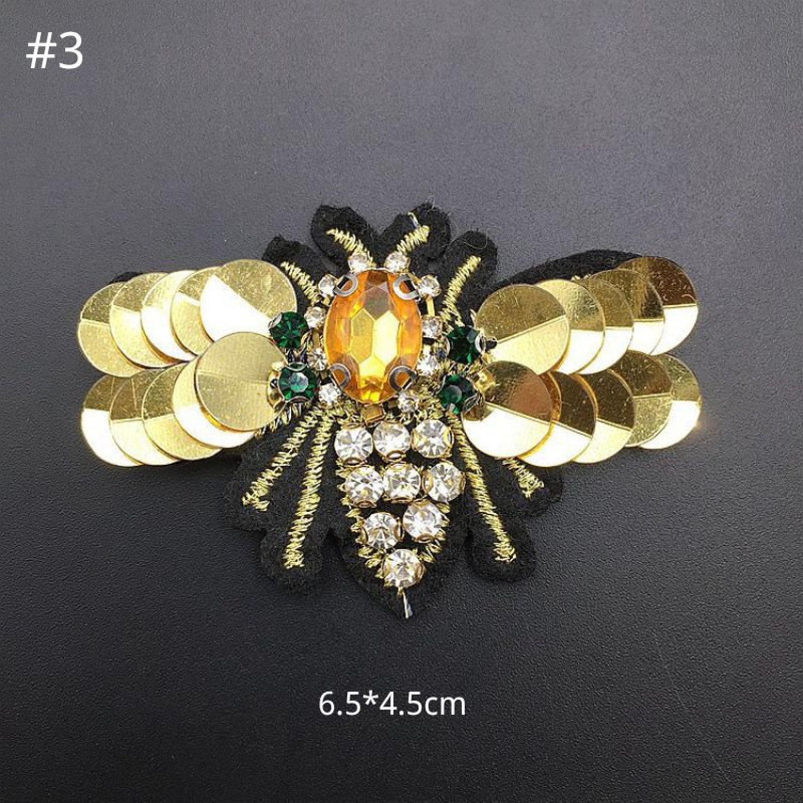 Beaded Glitter Bee Patch,sequin Patch,embroidered Cartoon Clothing ...