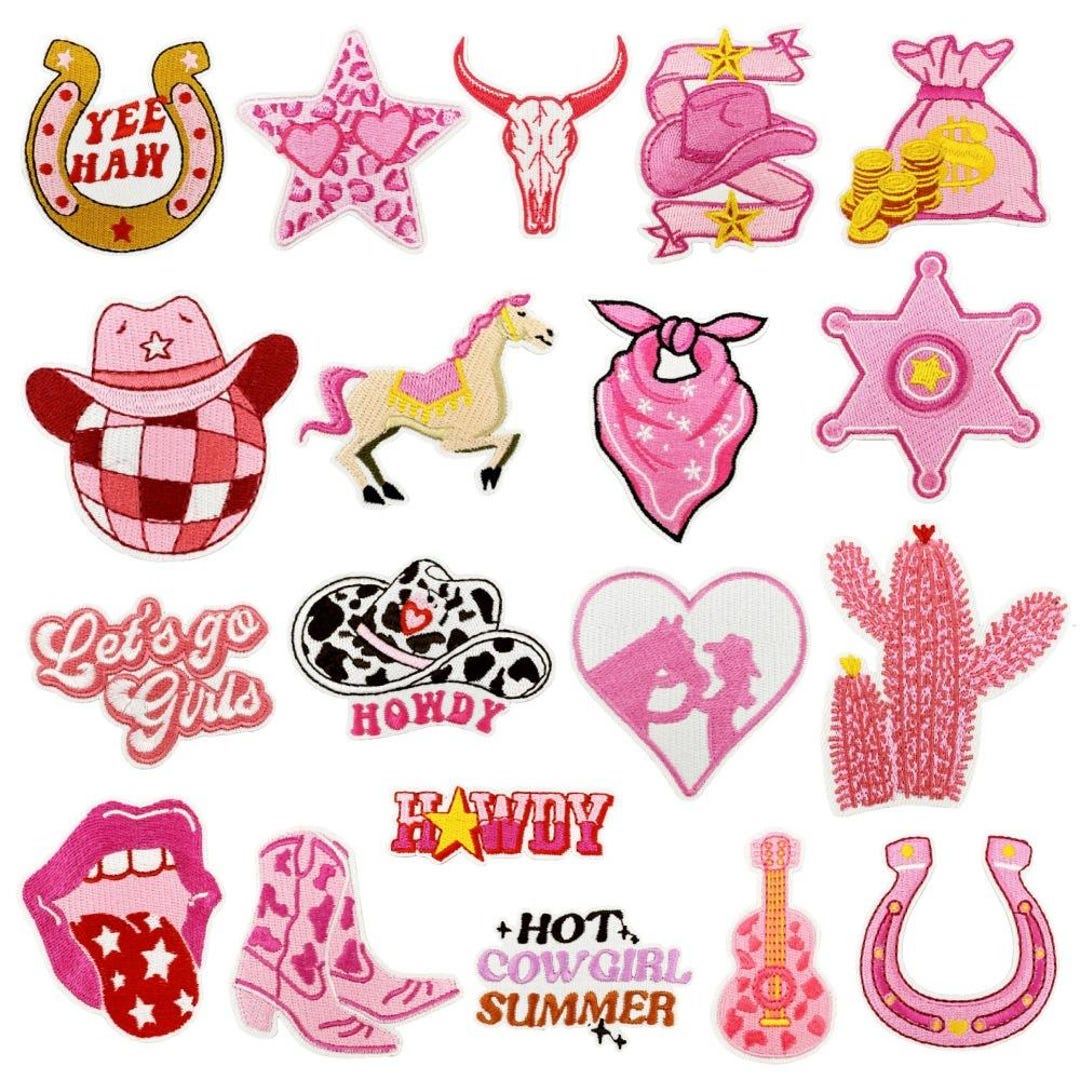 Pink Girl Patches,cowgirl Patch,embroidered Western Patches,star Patch ...