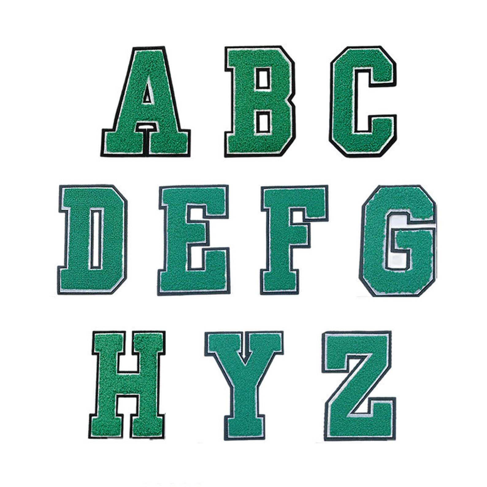4.7 Inch Green Letters Chenille Iron on Patch,large Letter Patch ...