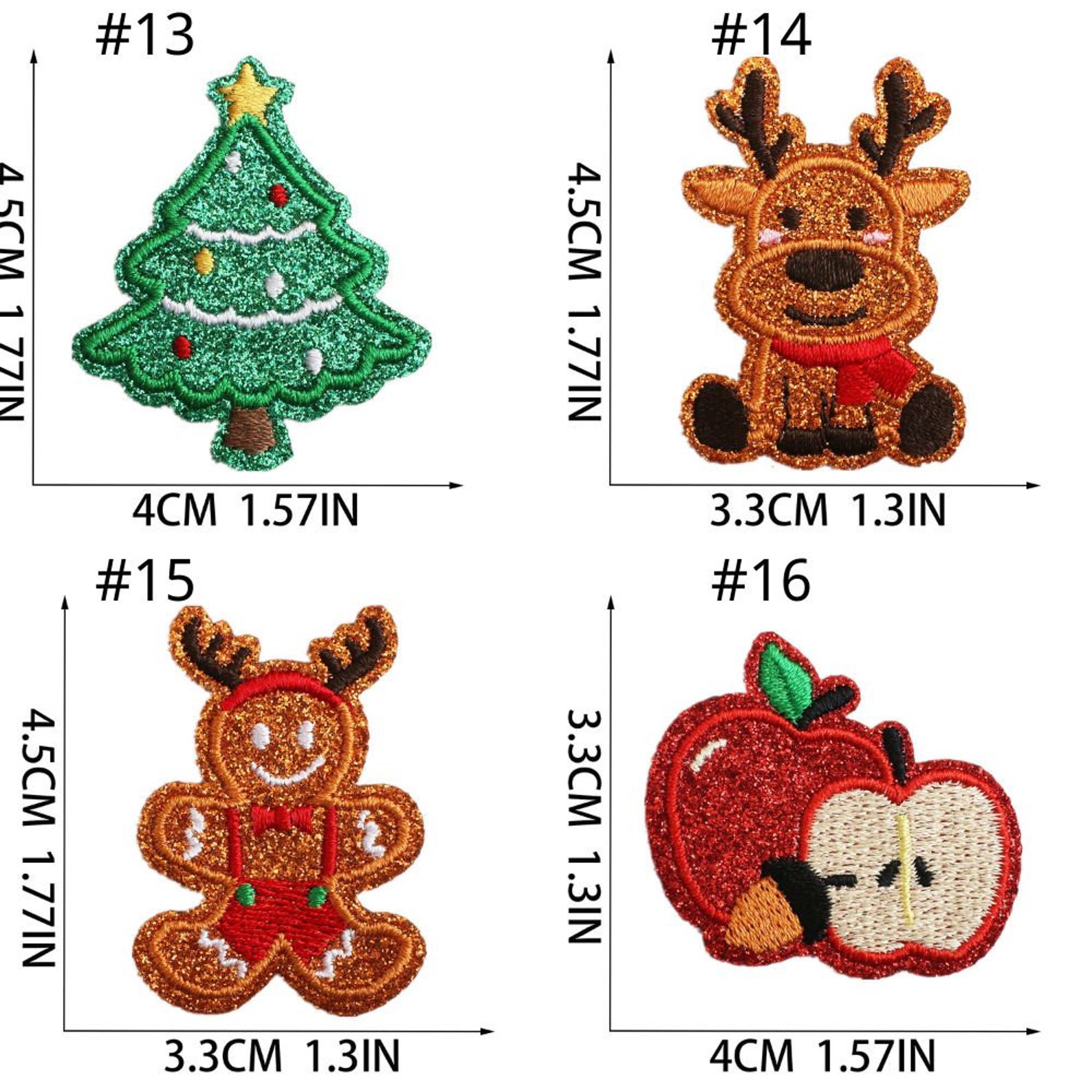 Glitter Christmas Embroidery Patch,christmas Tree, Pumpkin Patch,santa ...