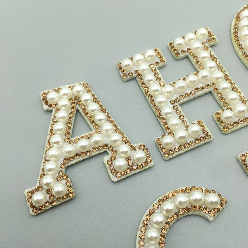 Pearl Letter Iron on Patches - Etsy