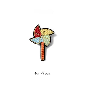 Rainbow Windmill Indian Silk Badge Patch,handmade Patch Applique for ...