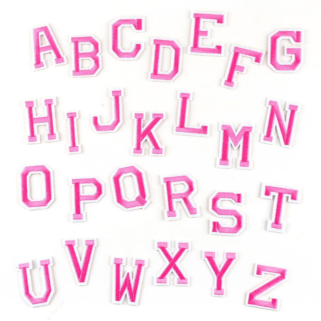 Pink Alphabet Letter Patch,embroidery DIY Name Alphabet Patches ...