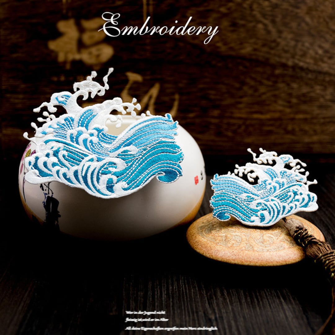 Sea Wave Patch,ocean Wave Iron on Patch,diy Embroidery Decorative Patch ...