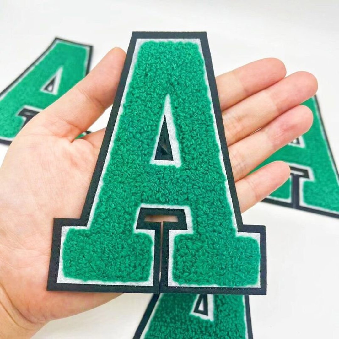 4.7 Inch Green Letters Chenille Iron on Patch,large Letter Patch ...