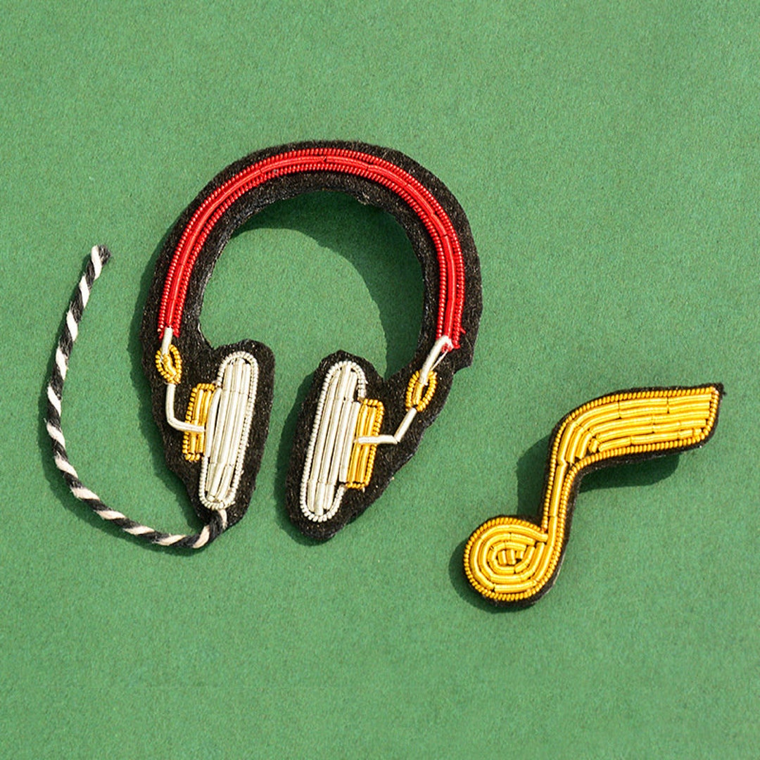Gold Note&headset Indian Silk Badge Patch,handmade Patch Applique for ...