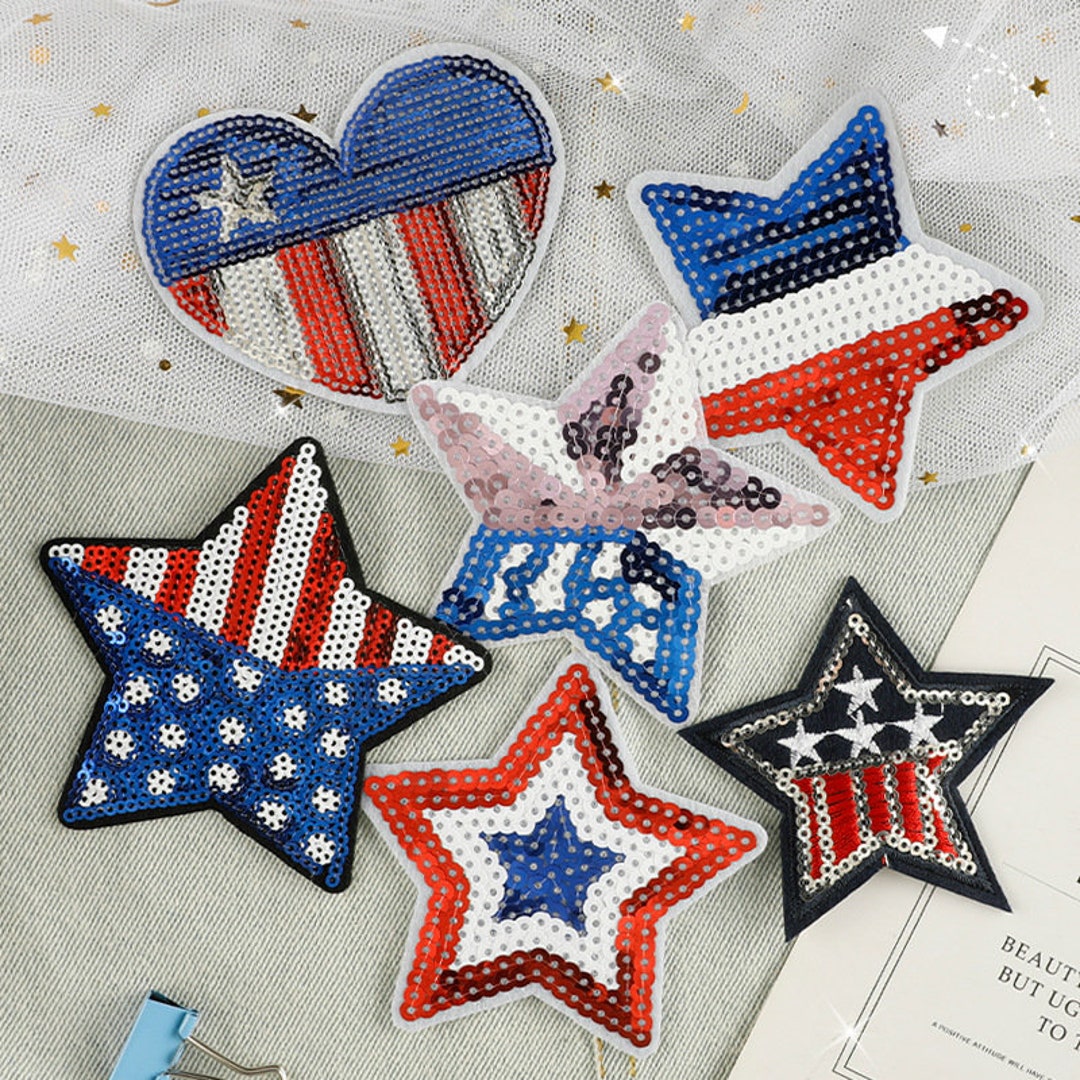 Flag Star Patch,4th of July Patch,independence Day Patch,flag Applique ...