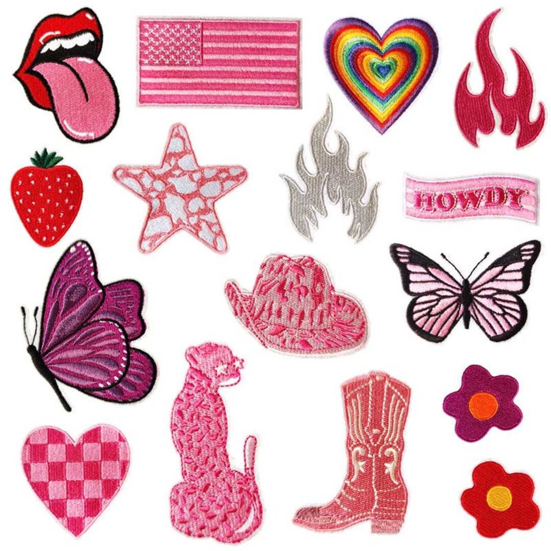 Pink Cowgirl Patches,funny Western Embroidered Iron on Patches,boots ...
