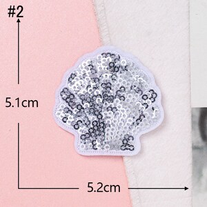 Sea Shell Sequined Iron on Patch,embroidered Applique Diy Patches for ...