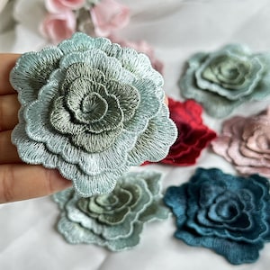 Embroidered Rose Patches,flower Applique Decorating Floral Patch for ...