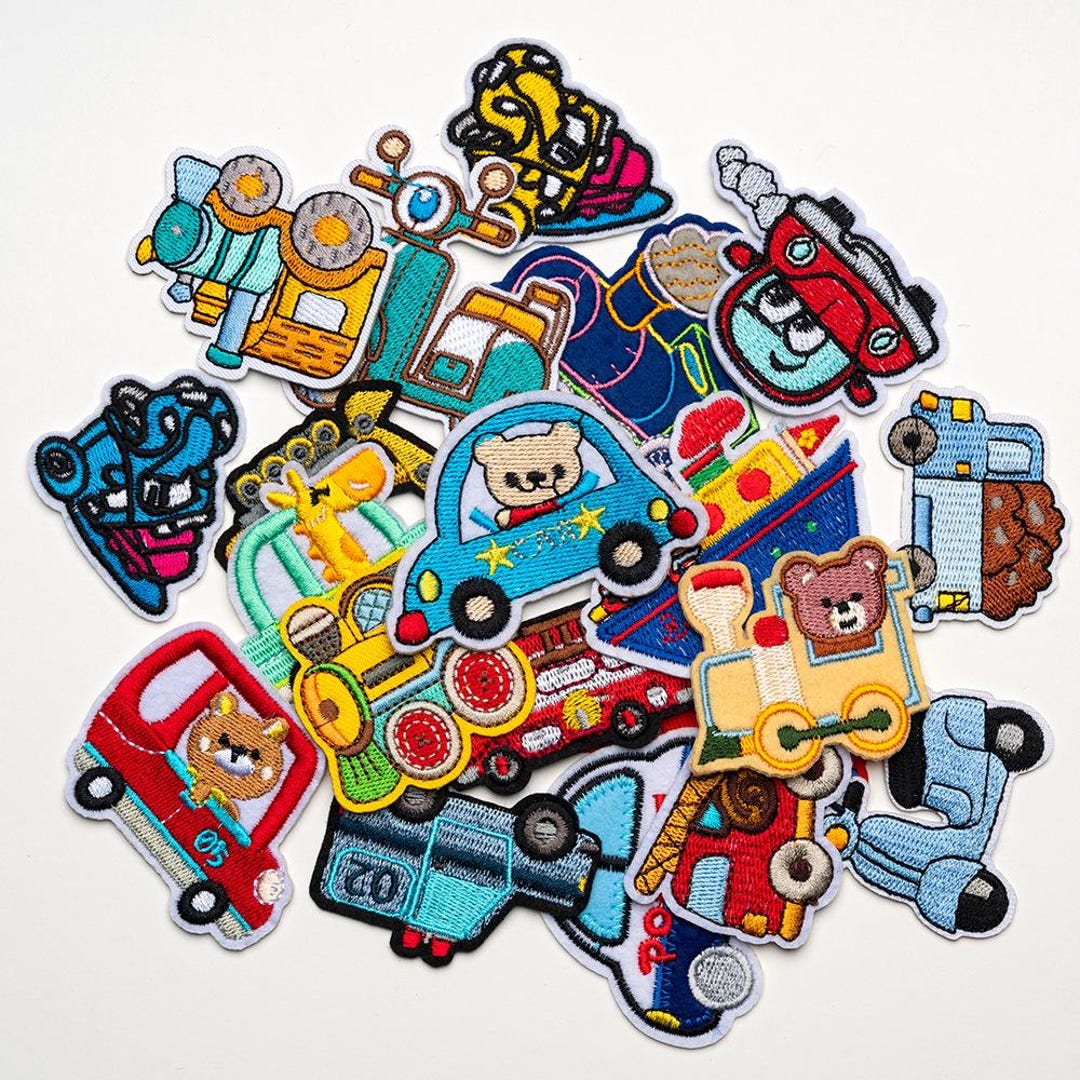 Car Patch,train Patch,locomotives Patch,cute Cartoon Applique Patch ...