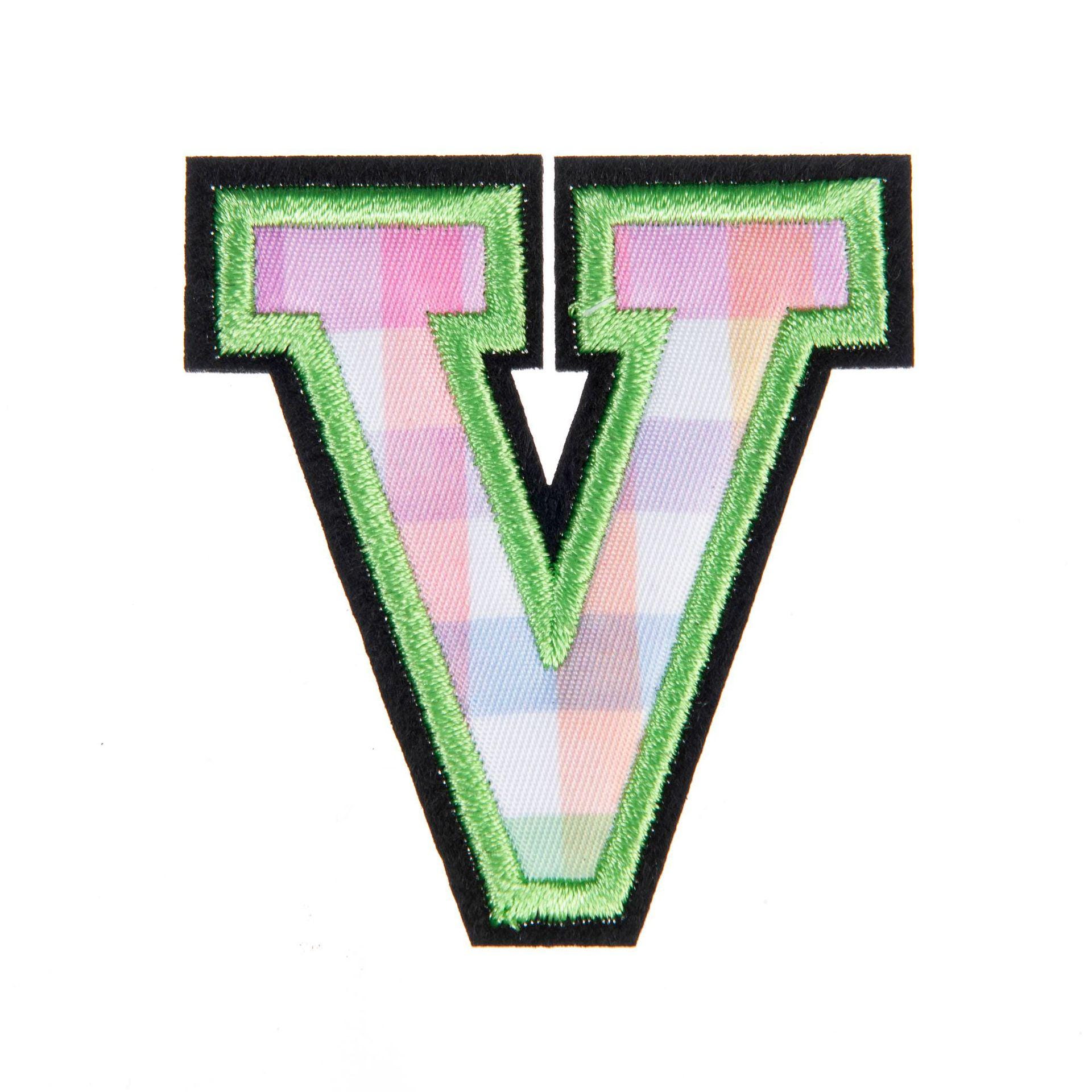 2.4 Inch Checkered Plaid Letter Patch,embroidered Applique Letters Diy ...
