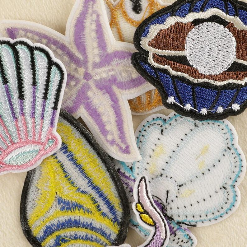 Sea Creatures Applique Patch,shell Patch, Conch Patch, Starfish Patch ...