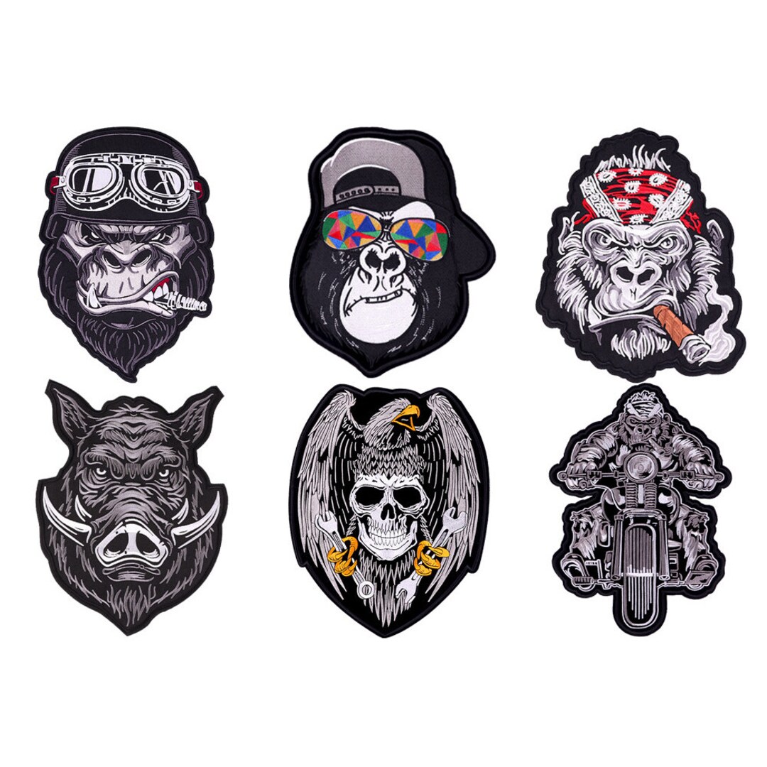 Gorilla Embroidered Iron on Patch,large Back Patch for Bikers,patch for ...