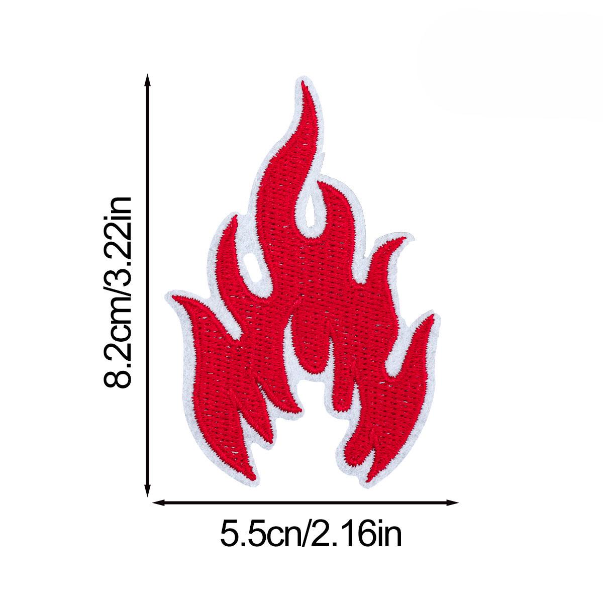 2pcs Flame Patches,flaming Embroidered Patch,color Fire Patch,hat Bar ...