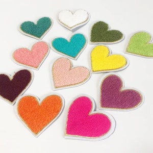 Colorful Heart Shaped Chenille Patch,embroidered Iron on Applique Patch ...