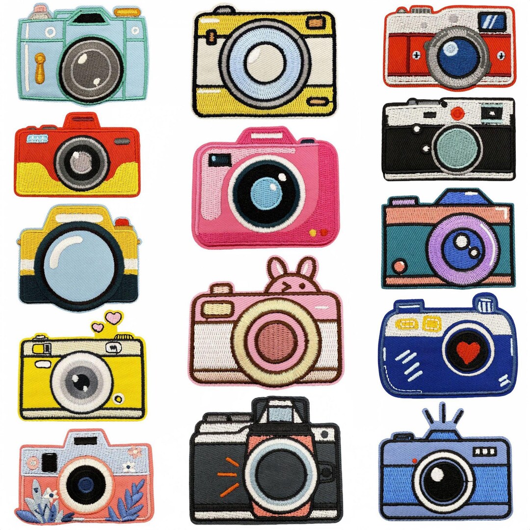 Cartoon Camera Patches,vintage Camera Embroidered Patch,retro Camera ...