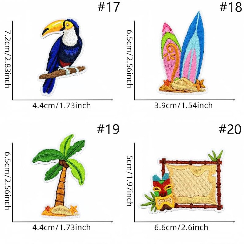 Summer Patches,beach Rainforest Patch,outdoor Nature Embroidered Patch ...