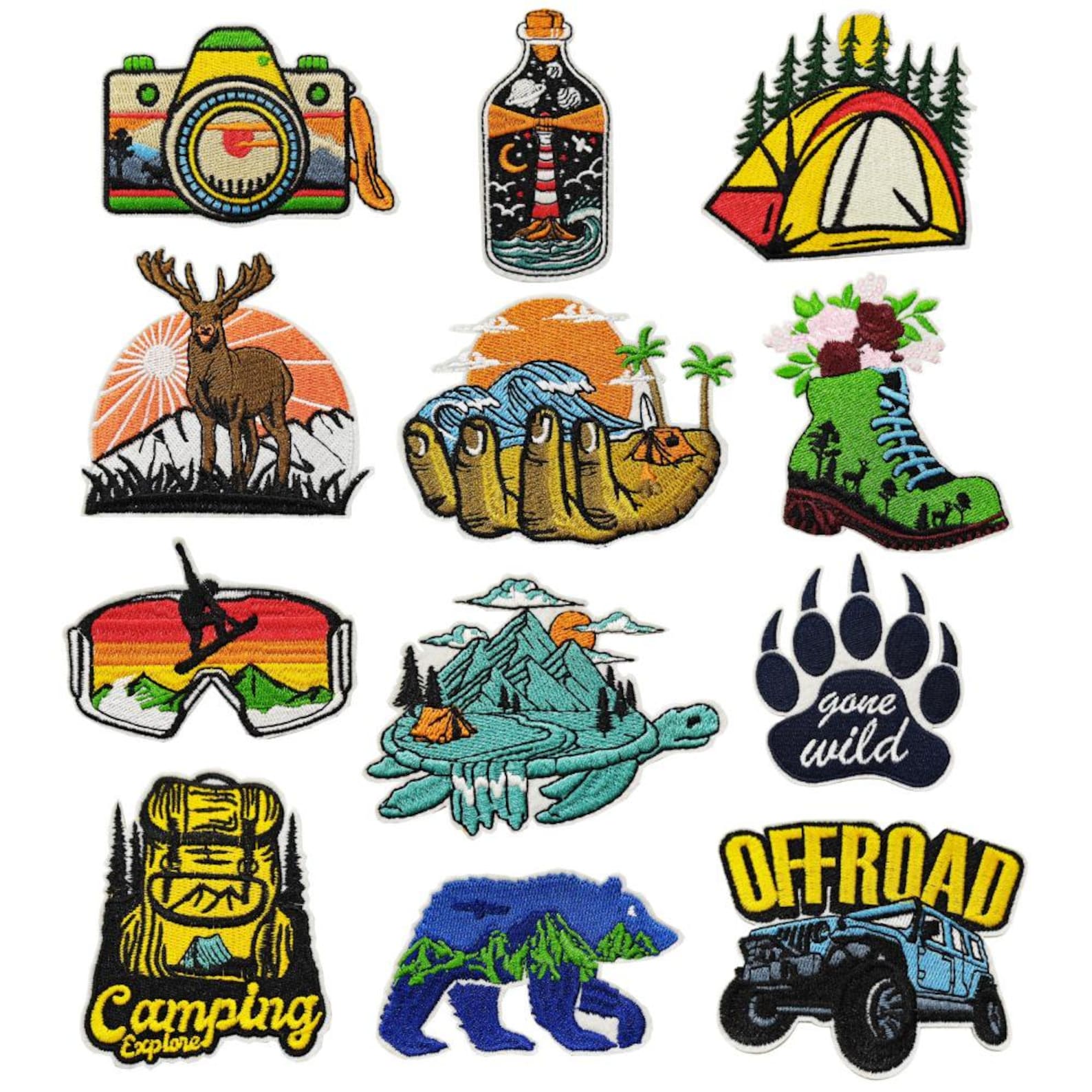 Outdoor Embroidered Patch,mountain Camping Adventure Patch,iron on ...