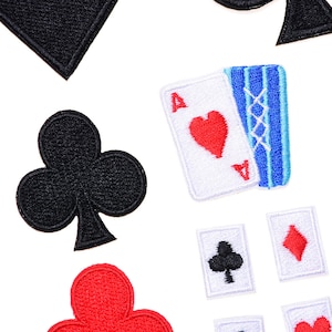 A Set of Poker Card Symbol Embroidery Iron on Patches, Playing Cards ...