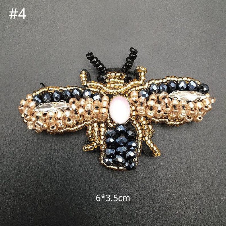 Beaded Glitter Bee Patch,sequin Patch,embroidered Cartoon Clothing ...