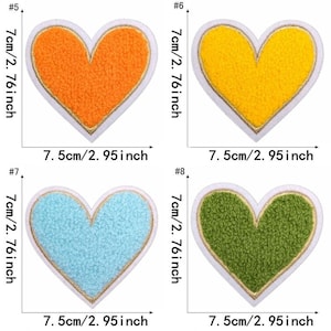 Colorful Heart Shaped Chenille Patch,embroidered Iron on Applique Patch ...