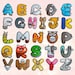 1.6 Inch Cute Animals Letter Patches,embroidered Letter Applique DIY ...