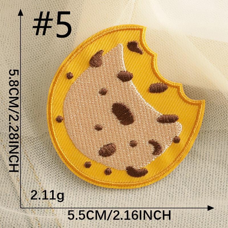 Biscuit Embroidered Patches,cute Cartoon Biscuit Patch,food Patch ...