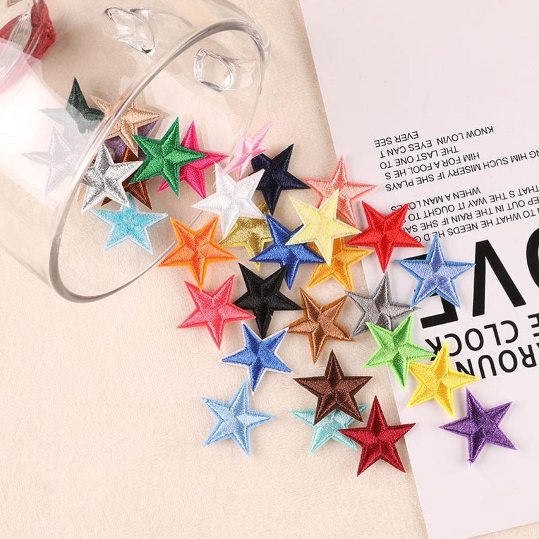 1.2 Inch Mini Star Patches,colorful Star Embroidered Patches,iron on ...
