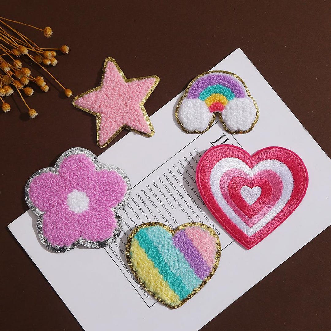 Rainbow Chenille Patch,flower Patch,star Patch,heart Applique Patch ...